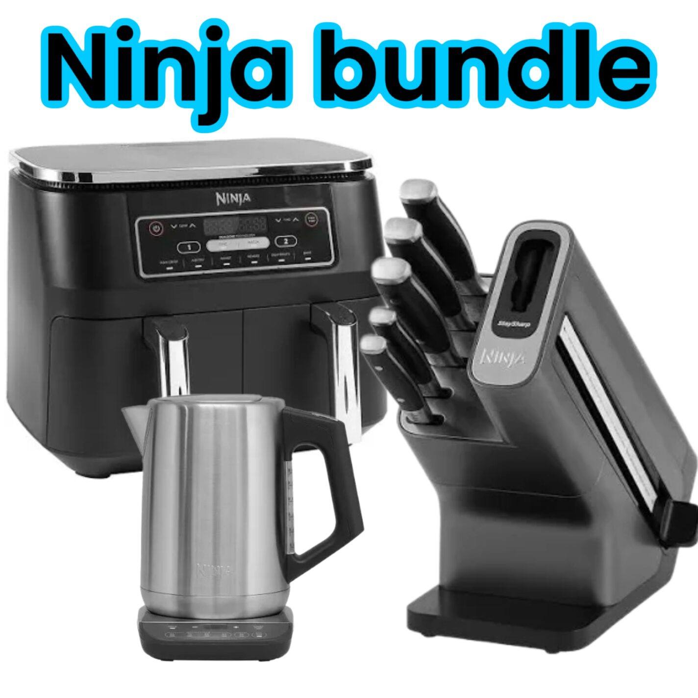 NINJA BUNDLE!!! Ninja Air fryer 7.6L, Ninja smart kettle, Ninja Knife ...
